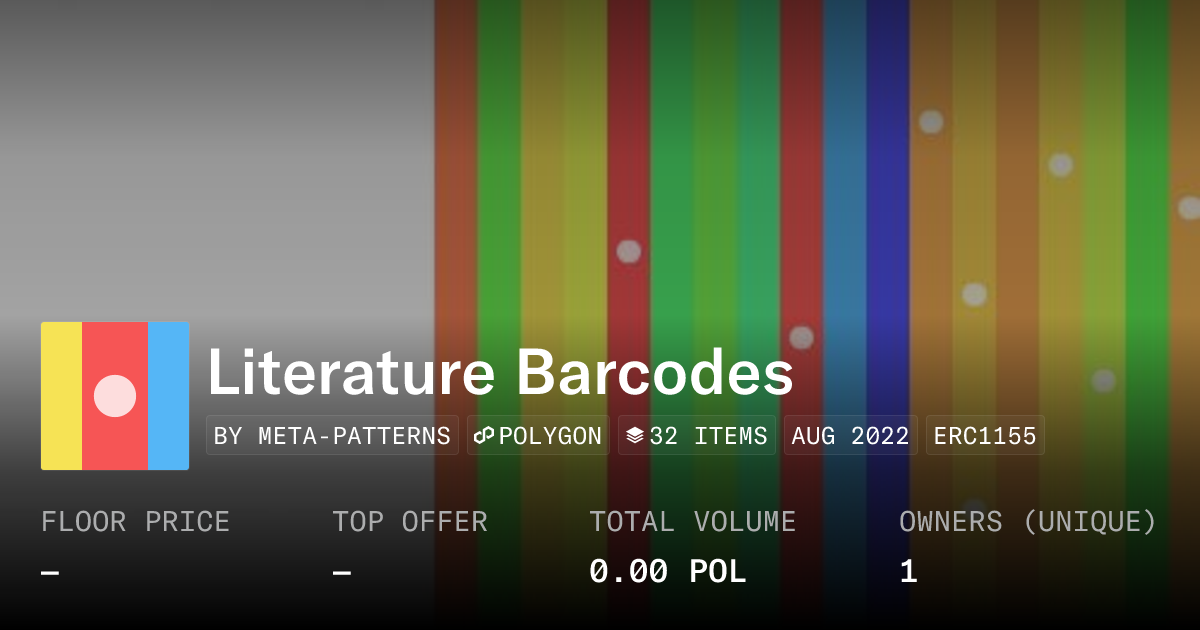 Literature Barcodes - Collection | OpenSea