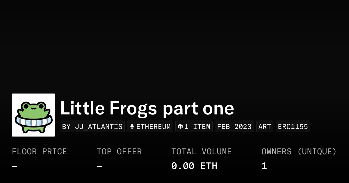 Little Frogs part one - Collection | OpenSea
