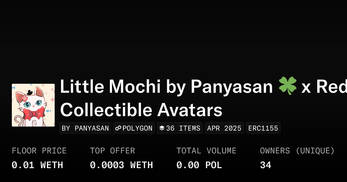 Little Mochi by Panyasan 🍀 x Reddit Collectible Avatars - Collection ...