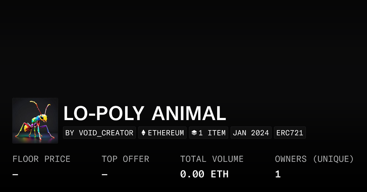 LO-POLY ANIMAL - Collection | OpenSea