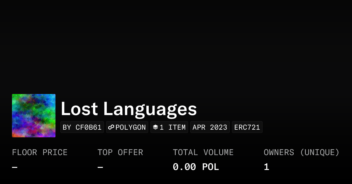 Lost Languages - Collection | OpenSea