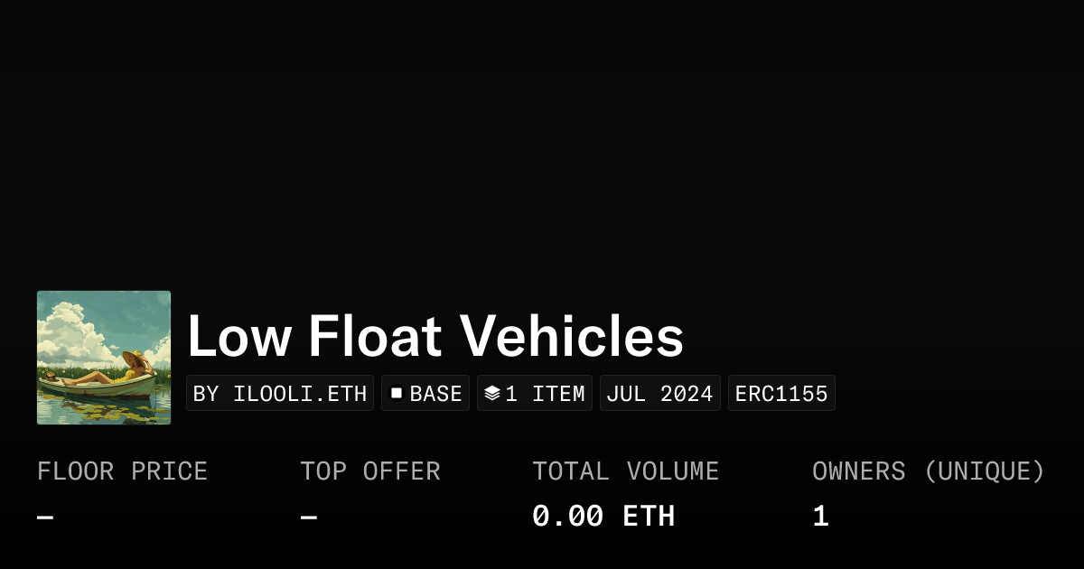 Low Float Vehicles - Collection | OpenSea