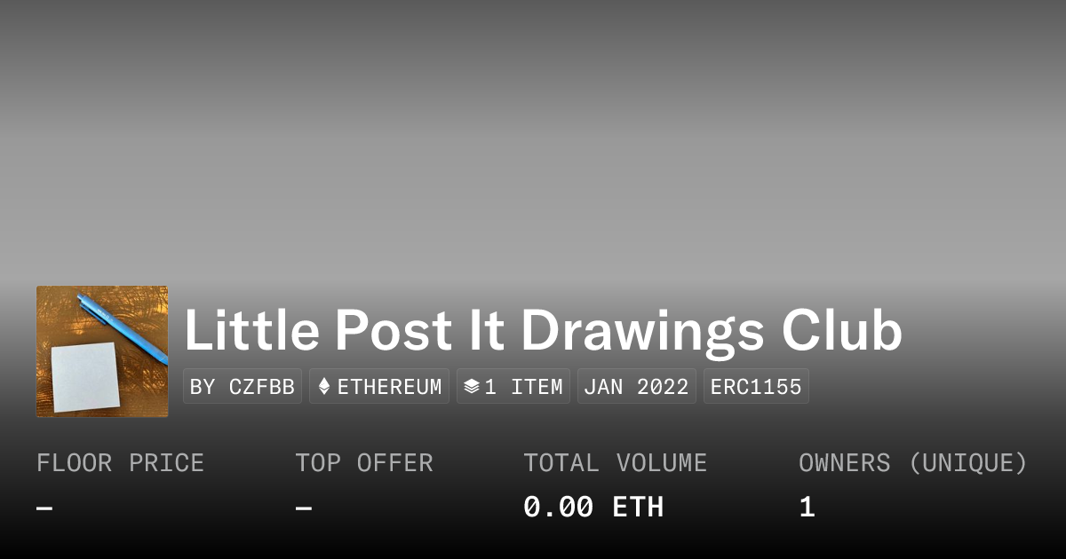 Little Post It Drawings Club - Collection | OpenSea