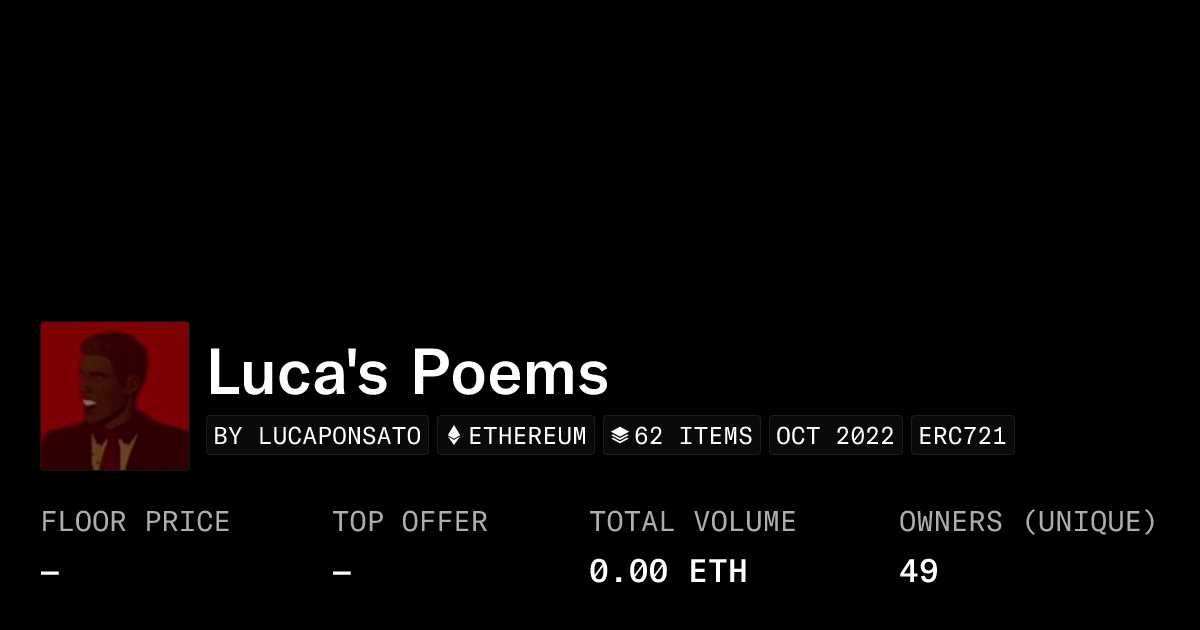 Luca's Poems - Collection | OpenSea