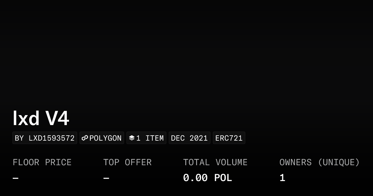 lxd V4 - Collection | OpenSea