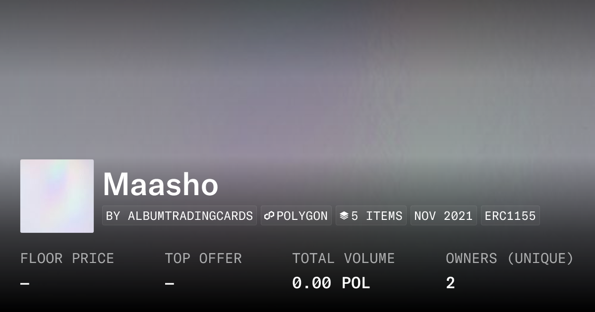Maasho - Collection | OpenSea