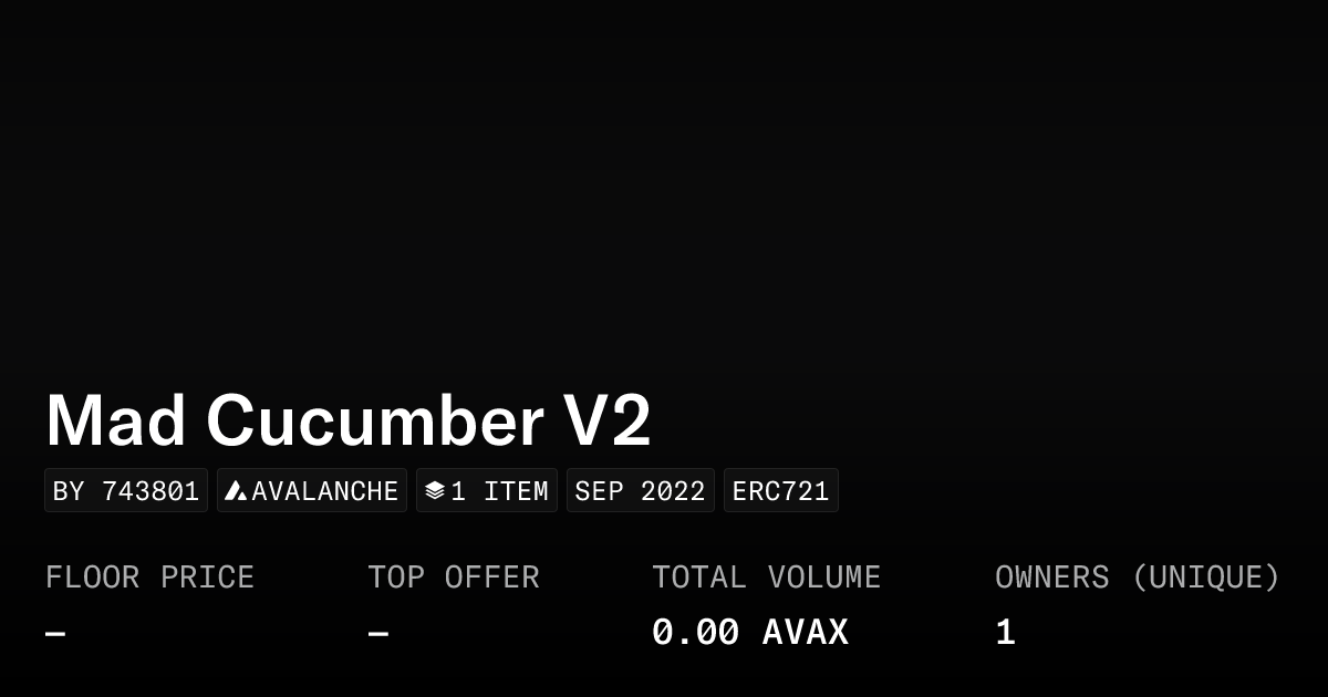 Mad Cucumber V2 - Collection | OpenSea
