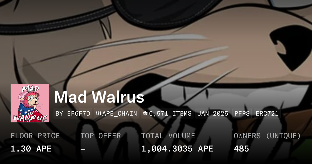 Mad Walrus 0.20 APE - Collection | OpenSea