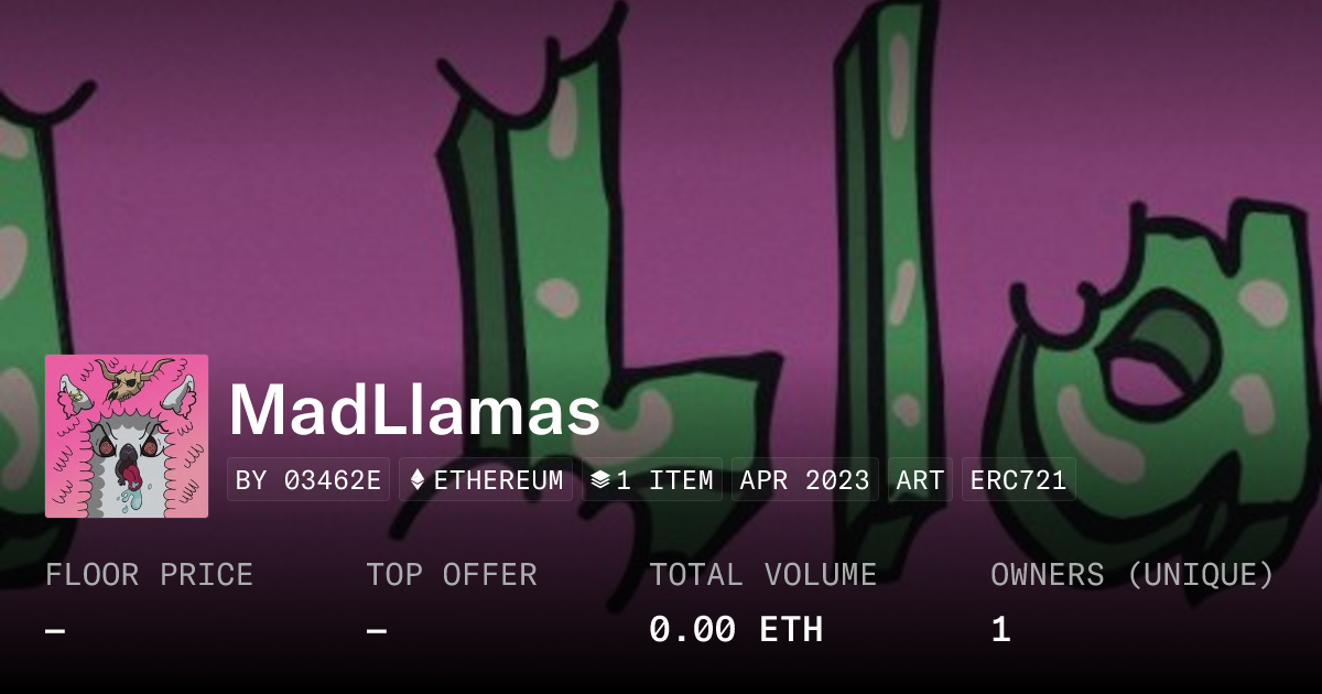 MadLlamas - Collection | OpenSea