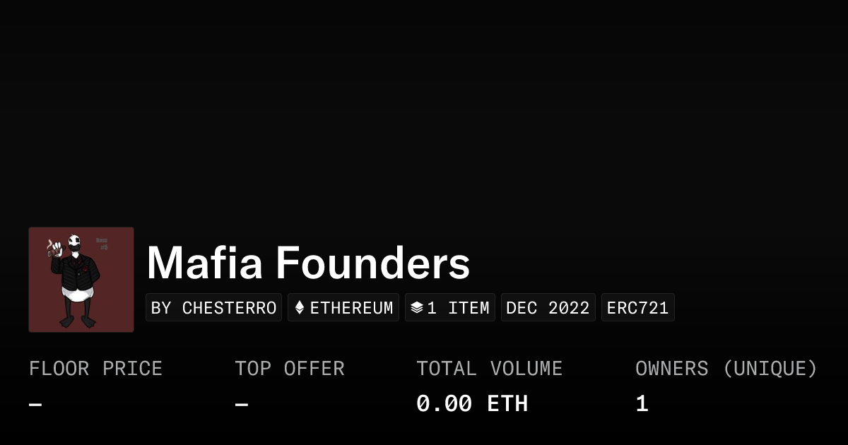 Mafia Founders - Collection | OpenSea