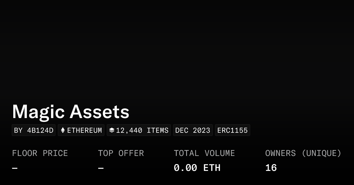 Magic Assets - Collection | OpenSea