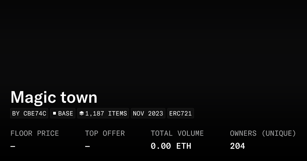 Magic town - Collection | OpenSea