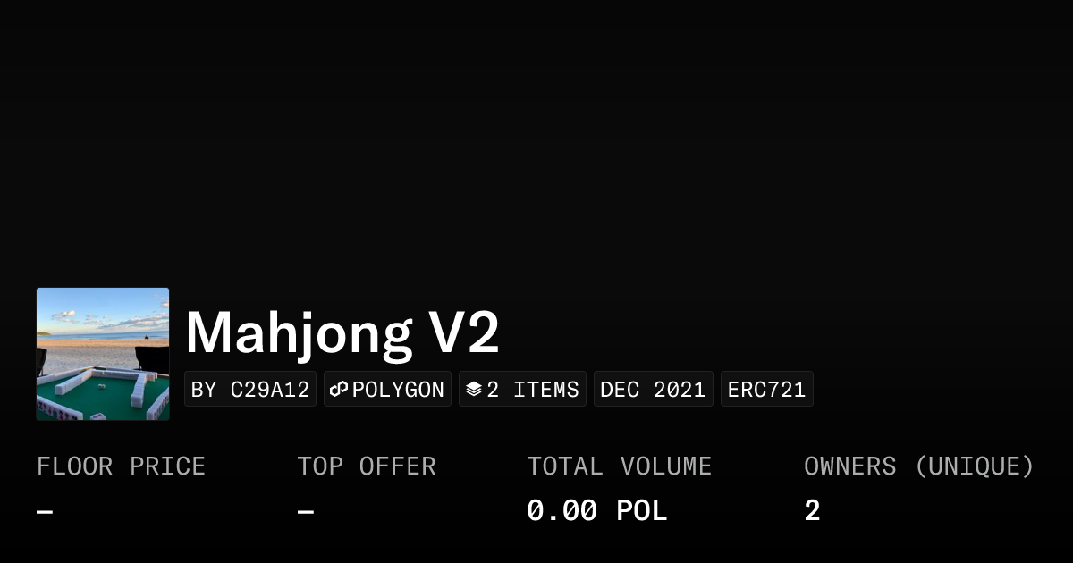 Mahjong V2 - Collection | OpenSea