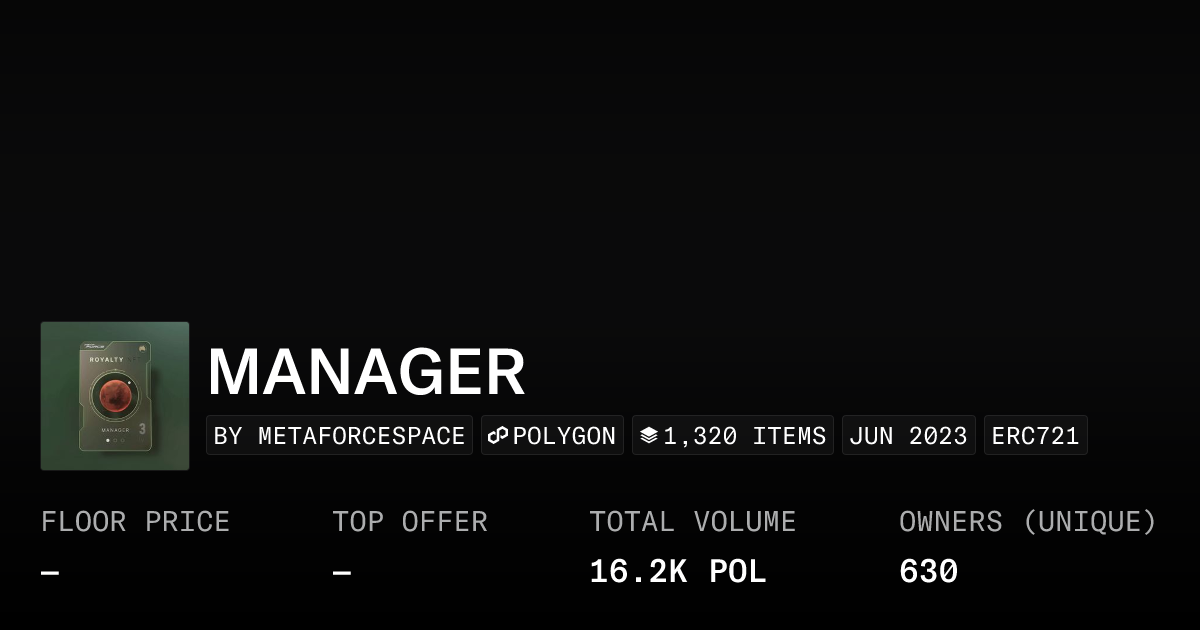 MANAGER - Collection | OpenSea