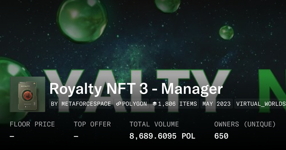 Royalty NFT 3 - Manager - Collection | OpenSea