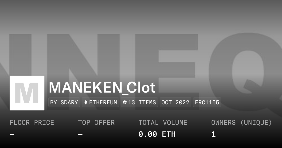 MANEKEN_Clot - Collection | OpenSea