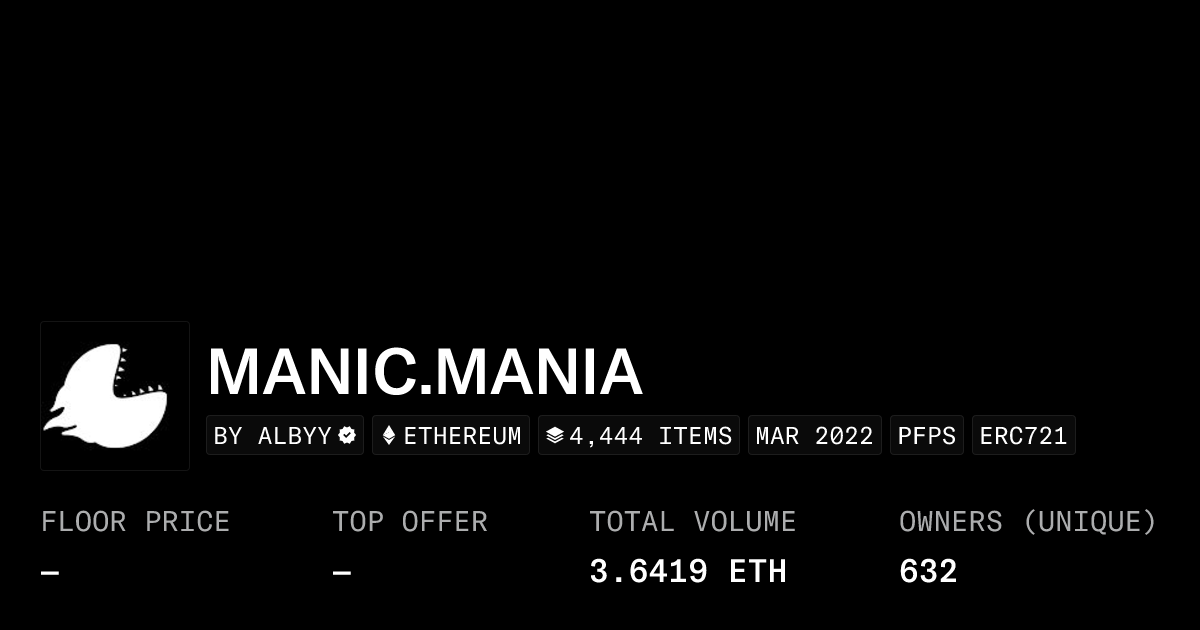 MANIC.MANIA - Collection | OpenSea
