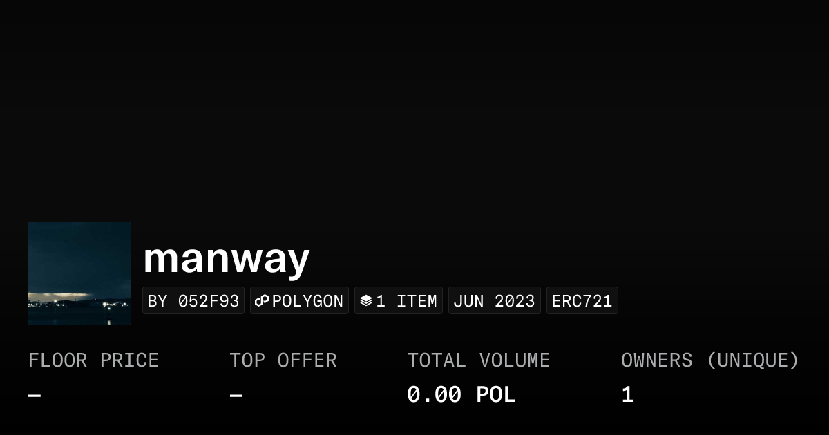 manway - Collection | OpenSea