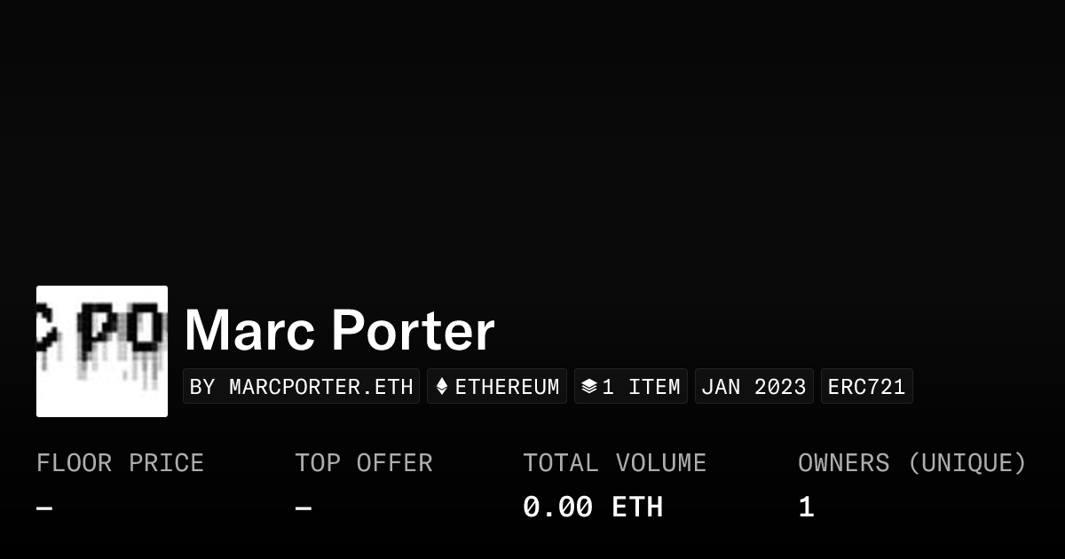 Marc Porter - Collection | OpenSea