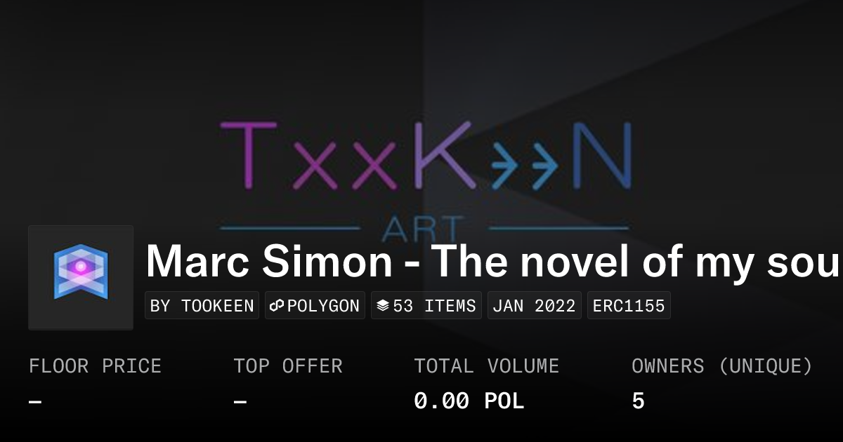 Marc Simon - The novel of my soul art - Collection | OpenSea