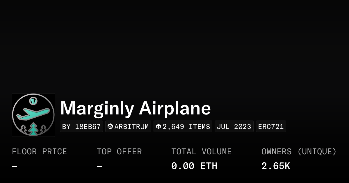 Marginly Airplane - Collection | OpenSea