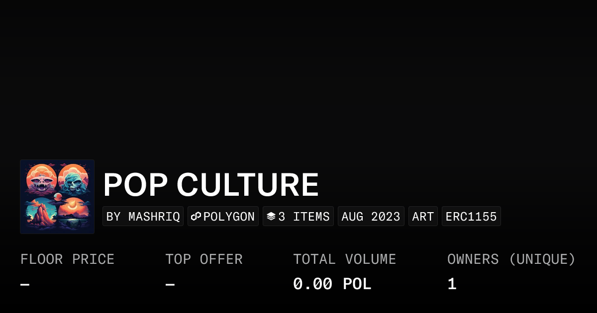 POP CULTURE - Collection | OpenSea