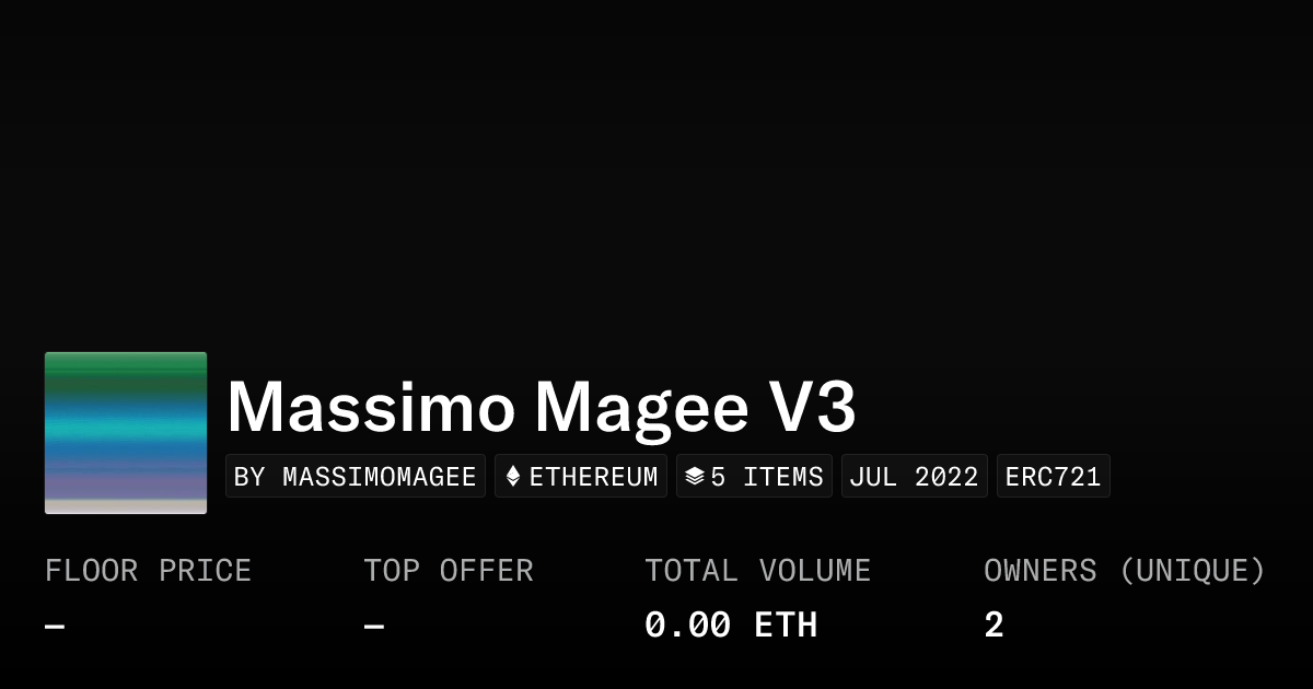 Massimo Magee V3 - Collection | OpenSea