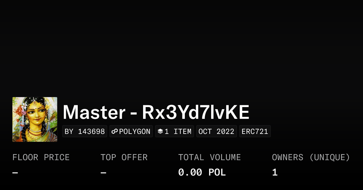 Master - Rx3Yd7lvKE - Collection | OpenSea