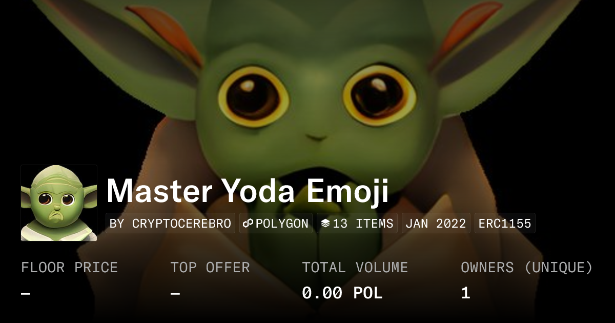 Master Yoda Emoji - Collection | OpenSea