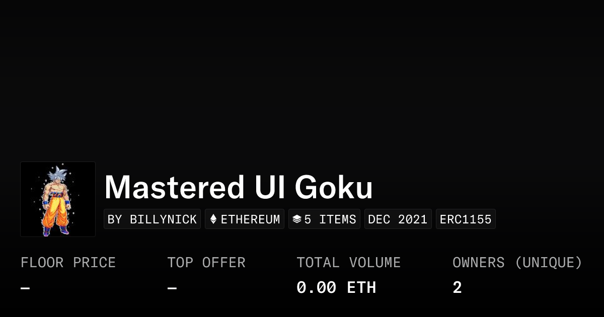 Mastered UI Goku - Collection | OpenSea