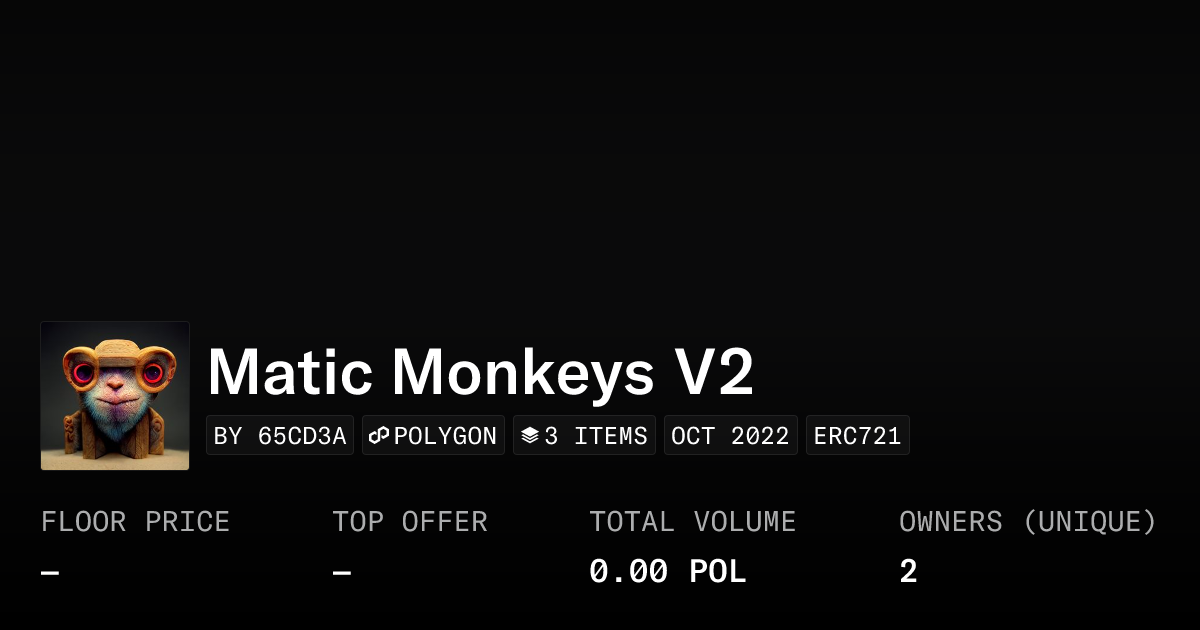 Matic Monkeys V2 - Collection | OpenSea