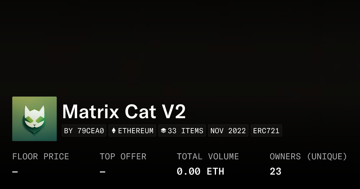 Matrix Cat V2 - Collection | OpenSea