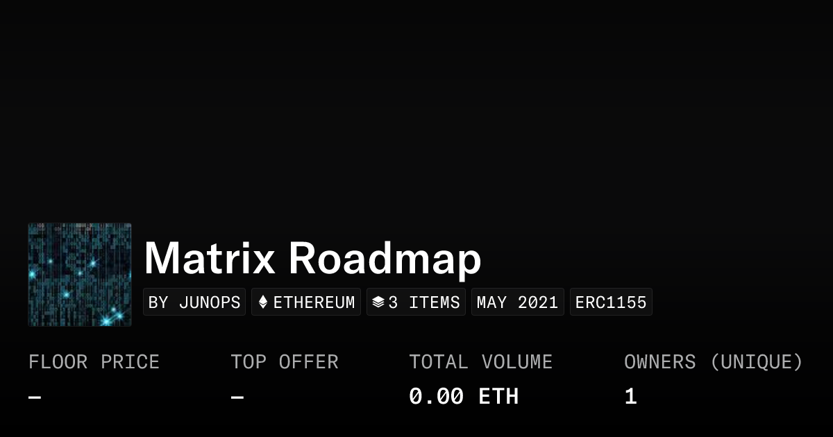 Matrix Roadmap - Collection | OpenSea