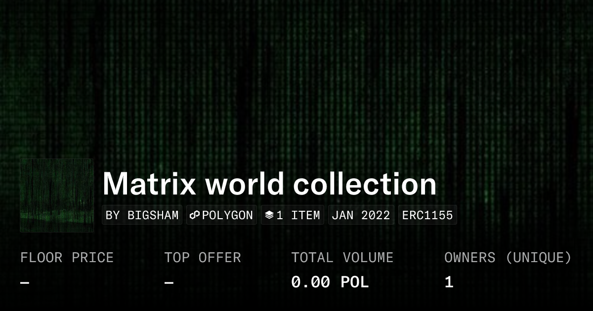 Matrix world collection - Collection | OpenSea