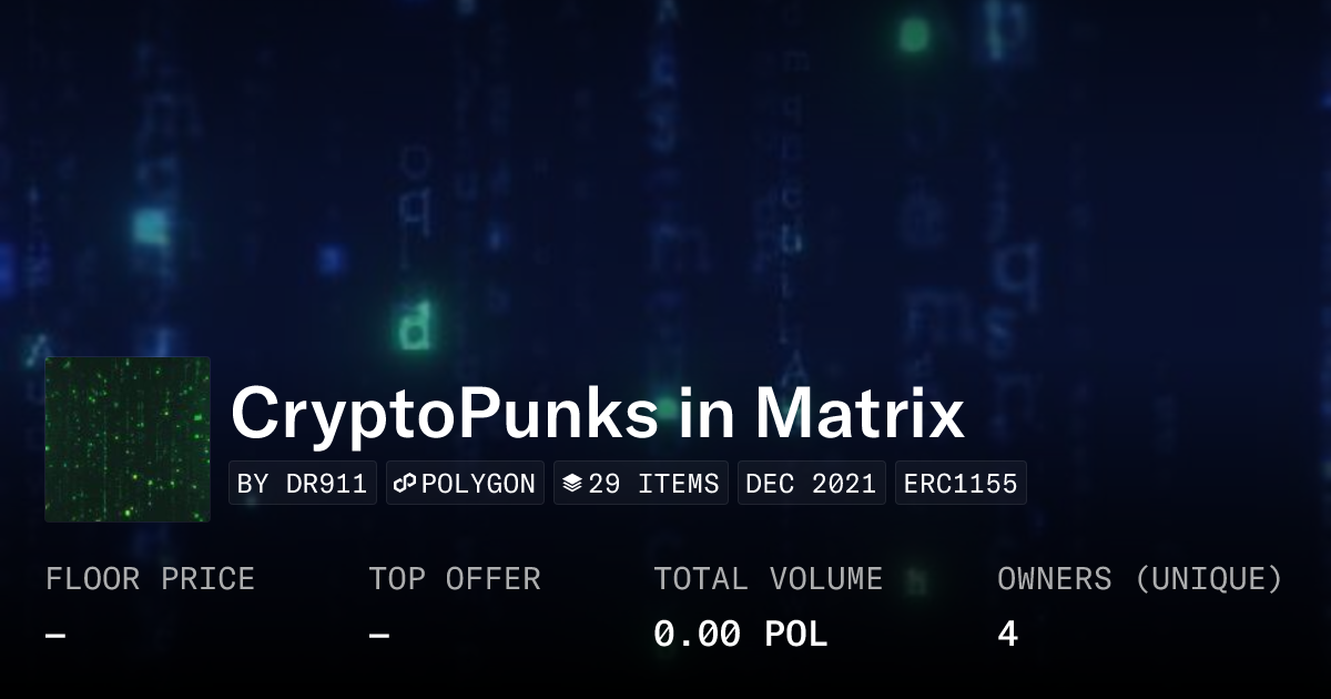 CryptoPunks in Matrix - Collection | OpenSea