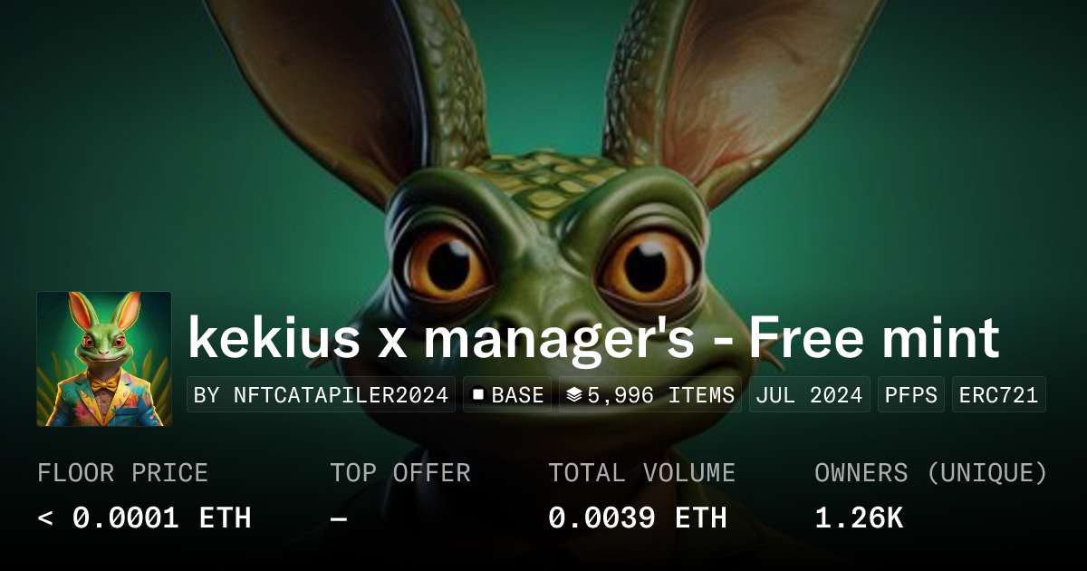 kekius x manager's - Free mint - Collection | OpenSea