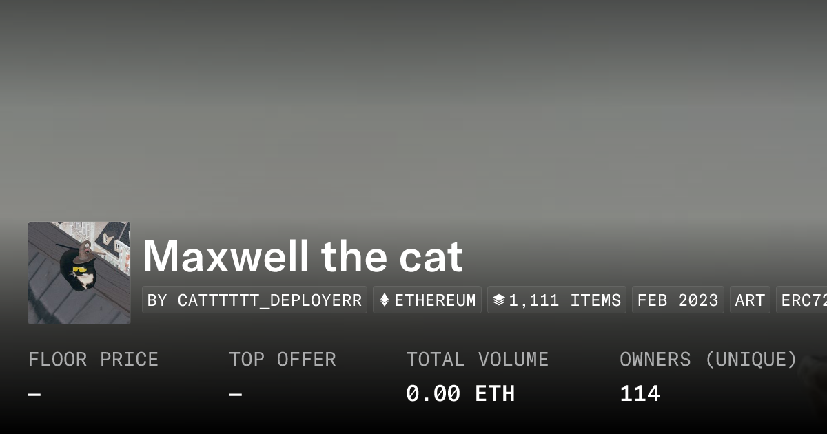 Maxwell the cat - Collection | OpenSea