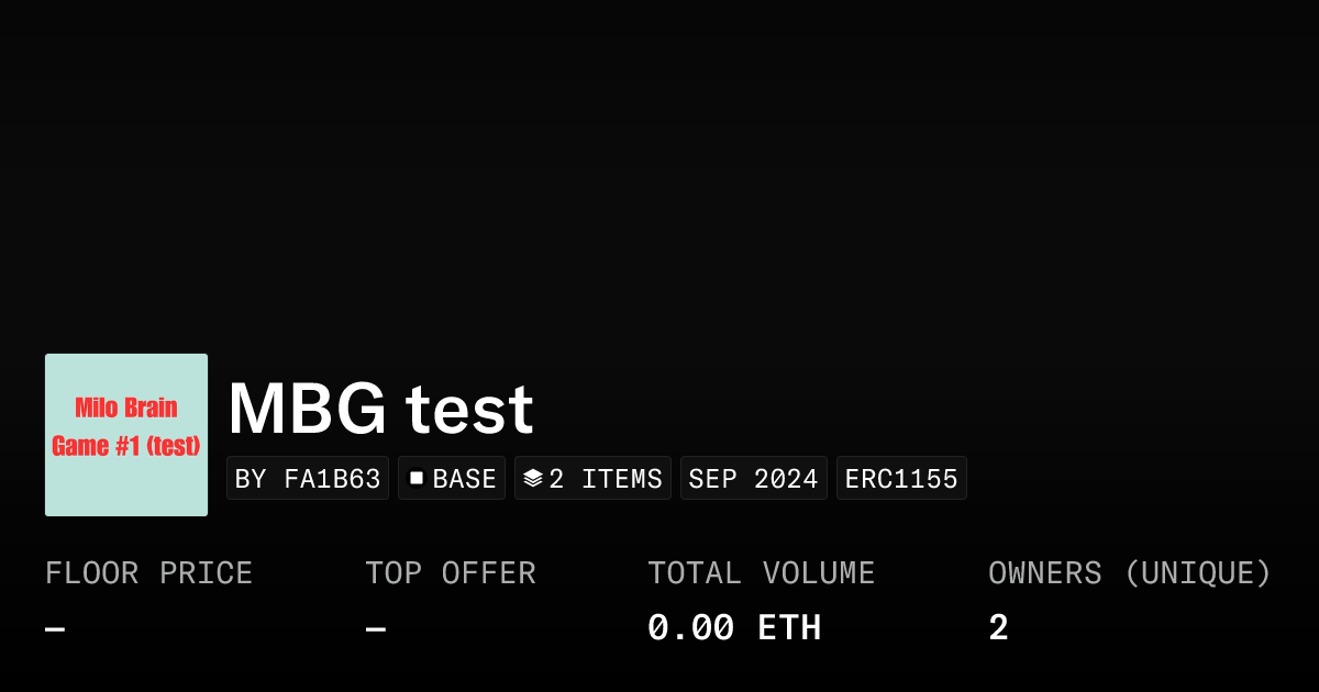 MBG test - Collection | OpenSea