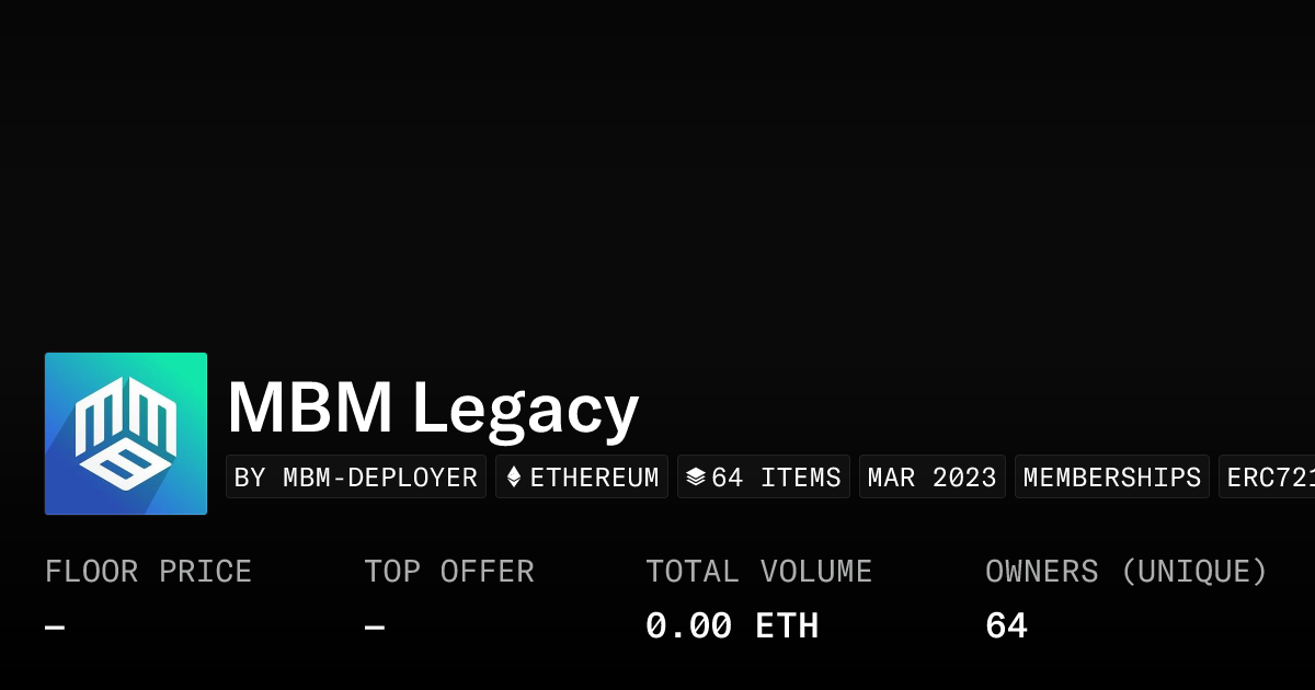 MBM Legacy - Collection | OpenSea