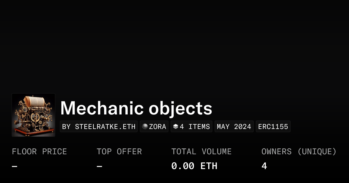 Mechanic objects - Collection | OpenSea
