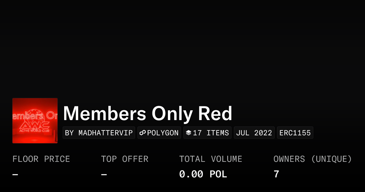 Members Only Red - Collection | OpenSea