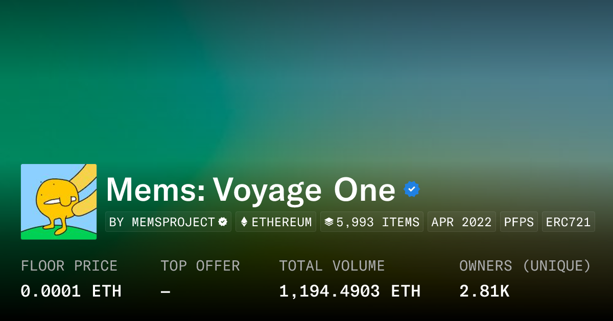 Mems: Voyage One - Collection | OpenSea