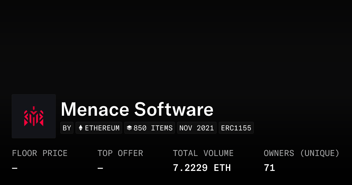 Menace Software - Collection | OpenSea