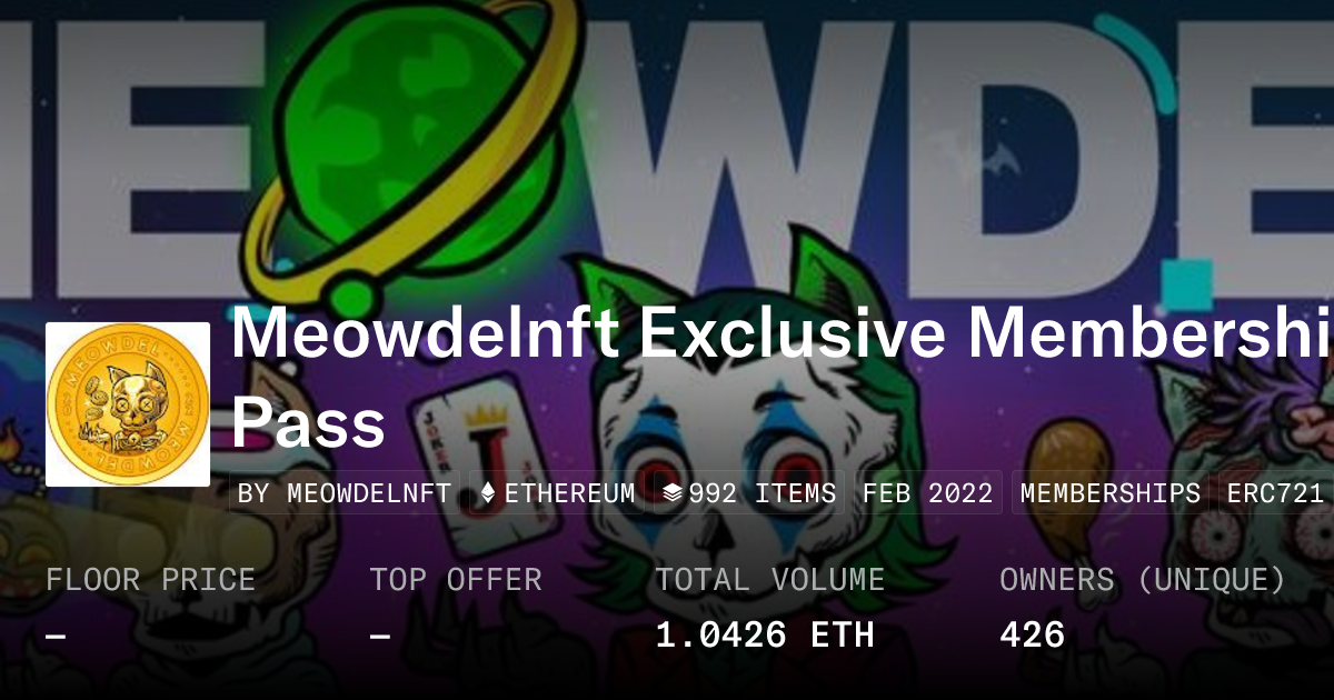 Meowdelnft Exclusive Membership Pass - Collection | OpenSea