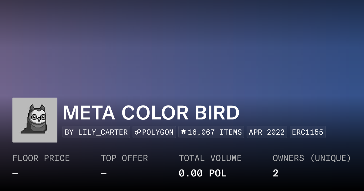 META COLOR BIRD - Collection | OpenSea