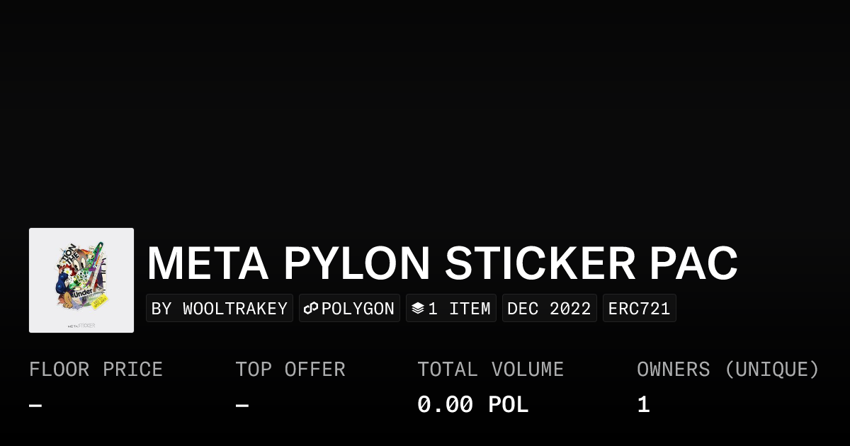META PYLON STICKER PAC - Collection | OpenSea