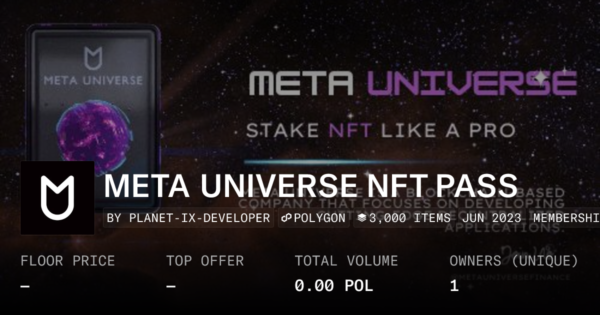 META UNIVERSE NFT PASS - Collection | OpenSea