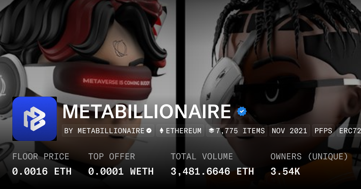 METABILLIONAIRE 0.0076 ETH - Collection | OpenSea