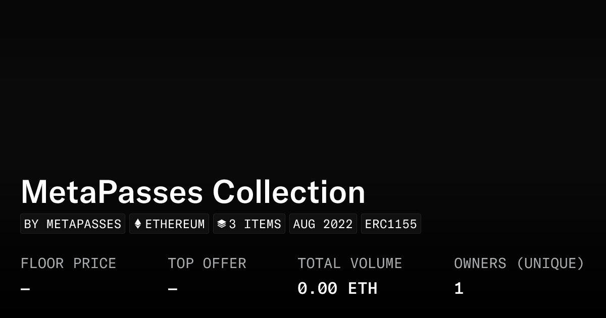 MetaPasses Collection - Collection | OpenSea