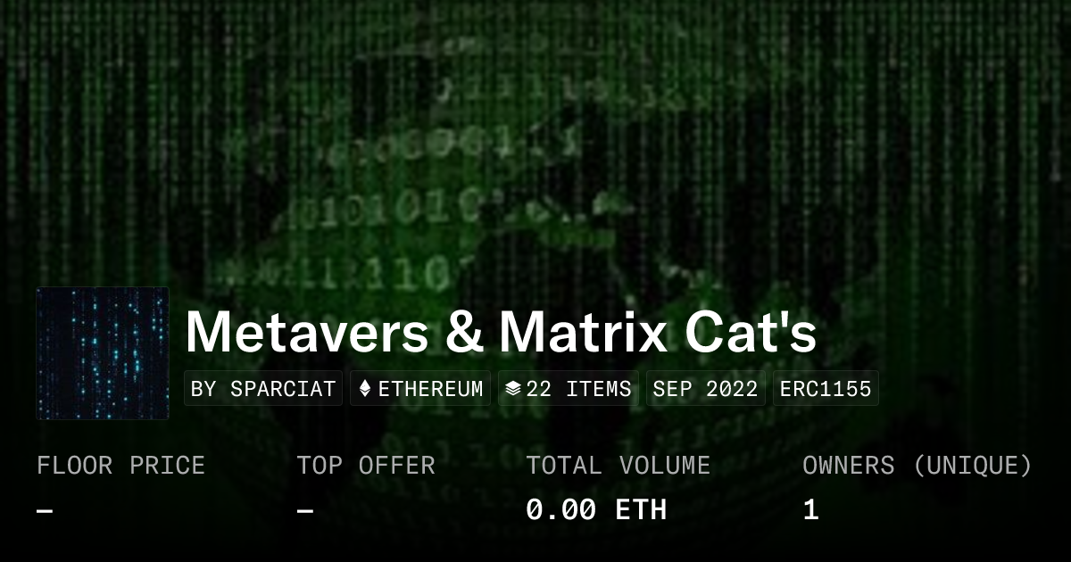 Metavers & Matrix Cat's - Collection | OpenSea